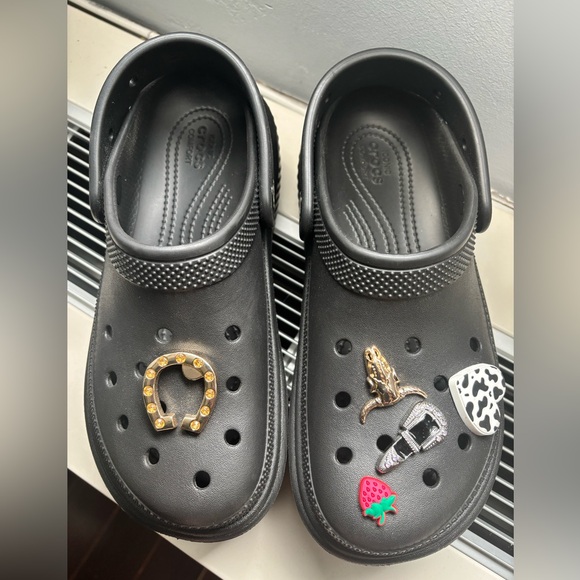 CROCS | Shoes | Crocs Classic Platform Clog With Western Jibbitz Unworn ...